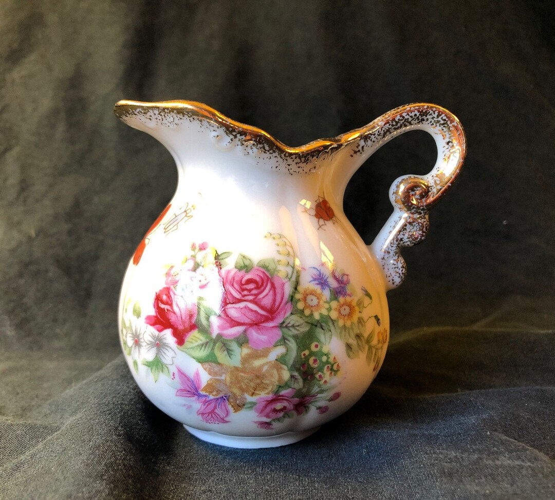 Vintage Mid-century Royal Crown Miniature Pitcher With Hand Painted ...
