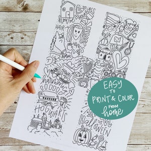 Printable Alphabet Coloring Book | ABC Doodle Pages - Etsy