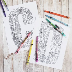 Printable Alphabet Coloring Book | ABC Doodle Pages - Etsy