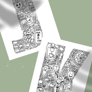 Printable Alphabet Coloring Book | ABC Doodle Pages - Etsy