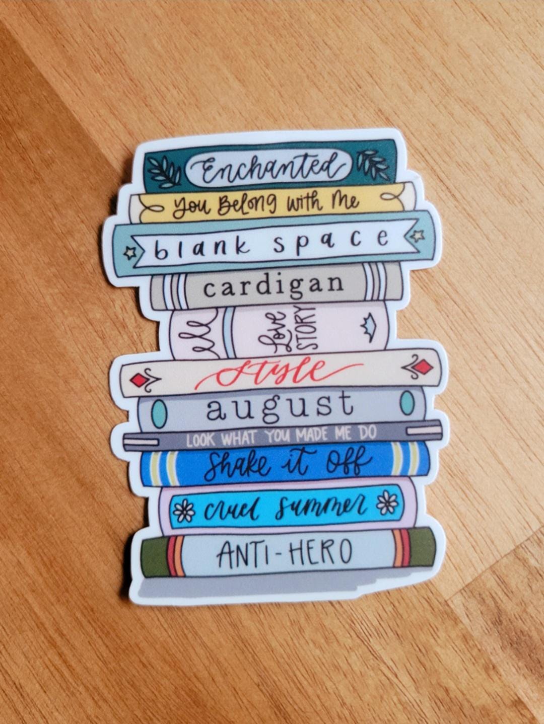 Swiftie Book Stack - Waterproof Laptop, Bottle, Phone Case Sticker - Etsy