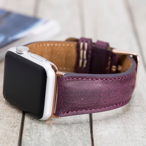 Red Genuine Leather Apple Watch Band 42mm 38mm 40mm 44mm | Etsy