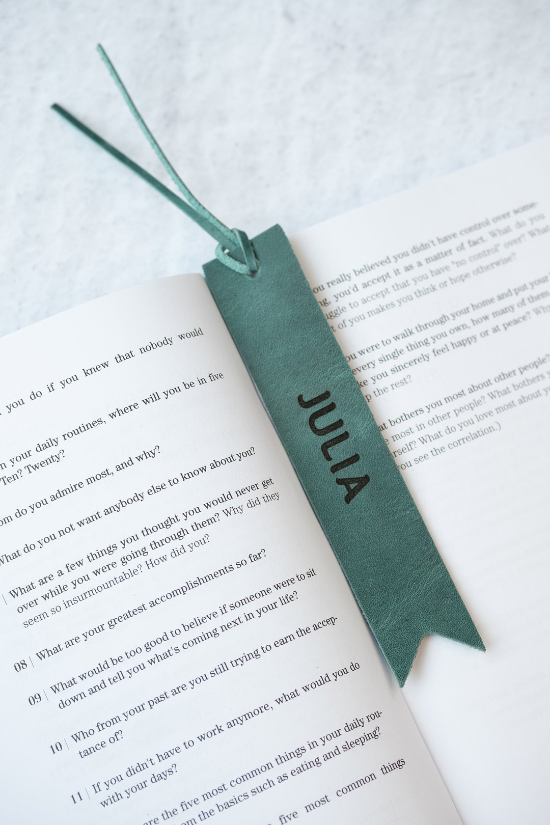 Leather Bookmark | Personalized Custom Bookmark | Genuine Leather Gift ...