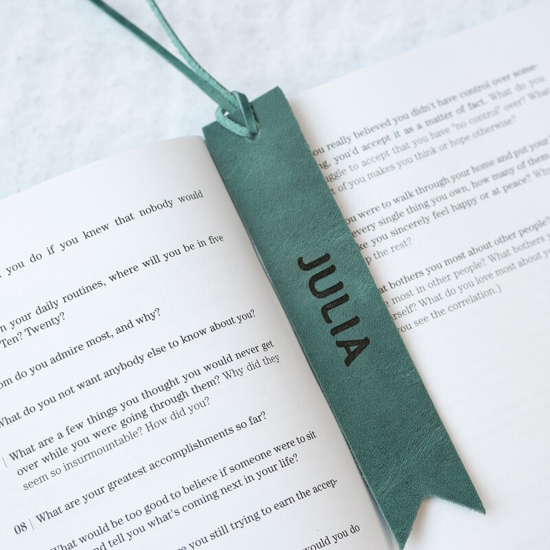 Leather Bookmark - Etsy