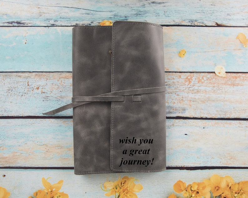 Refillable Leather Notebook Cover Personalized Custom Travel - Etsy