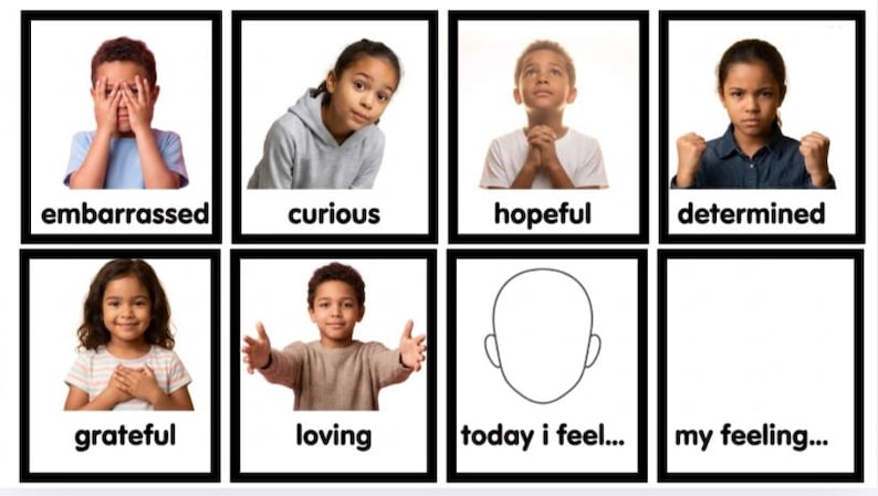 30 Emotions Flashcards Printable, Kids Feelings Cards, Social Emotional ...