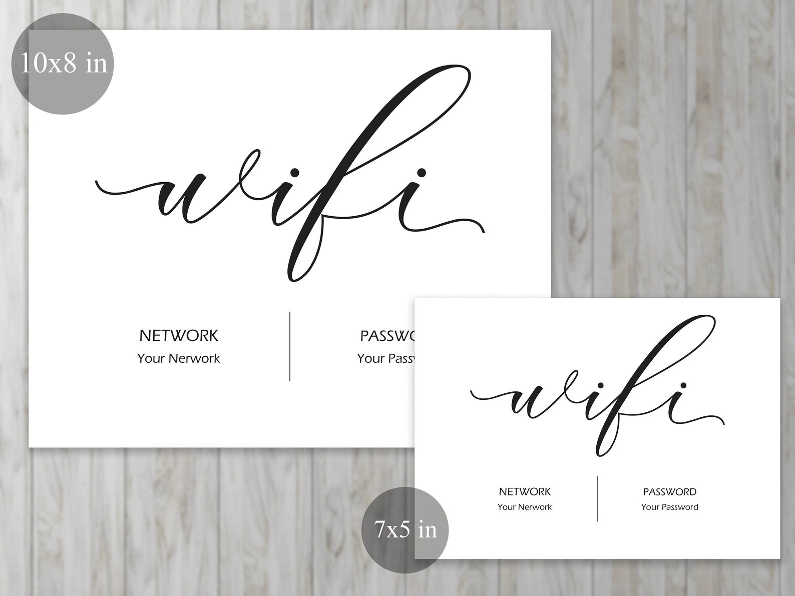 WIFI Sign Printable Wifi Password Editable Wifi Sign Editable PDF Sign ...