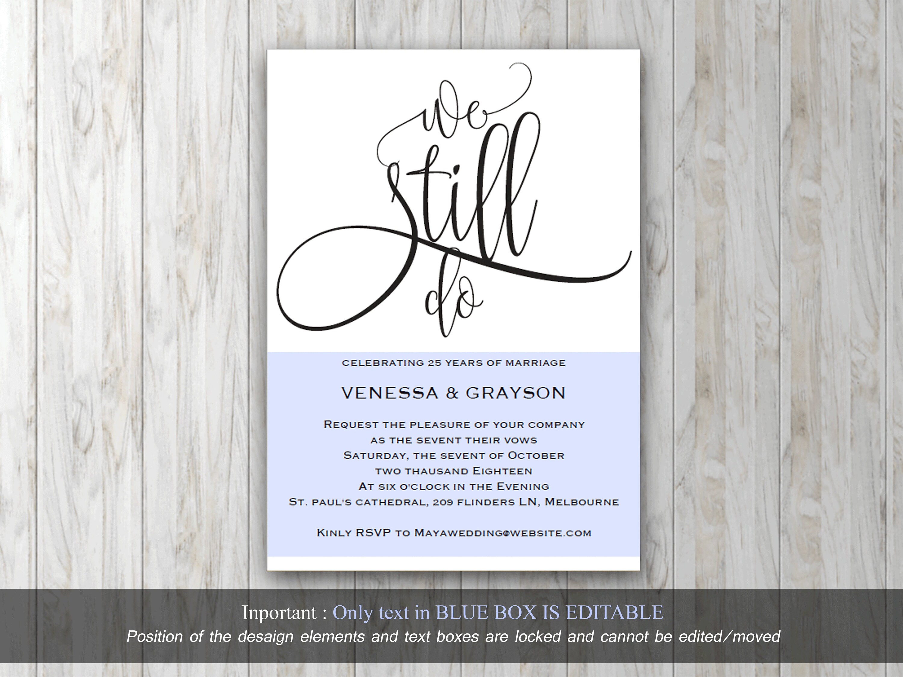 We Still Do Invitation, Wedding Anniversary Invitation, Wedding Vow ...