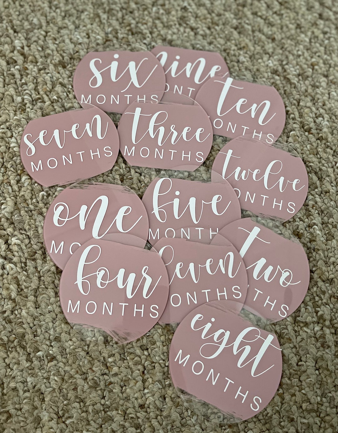 Baby Milestone/monthly Milestone Photo Prop/blush Pink/acrylic Discs ...