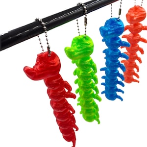 Keychain Caterpillar Fidget, 3d Print, Stocking Stuffer, Flexi ...