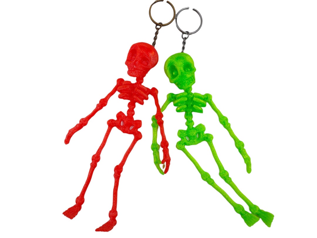 Keychain Skeleton Fidget, 3d Print, Stocking Stuffer, Flexi Skeleton ...