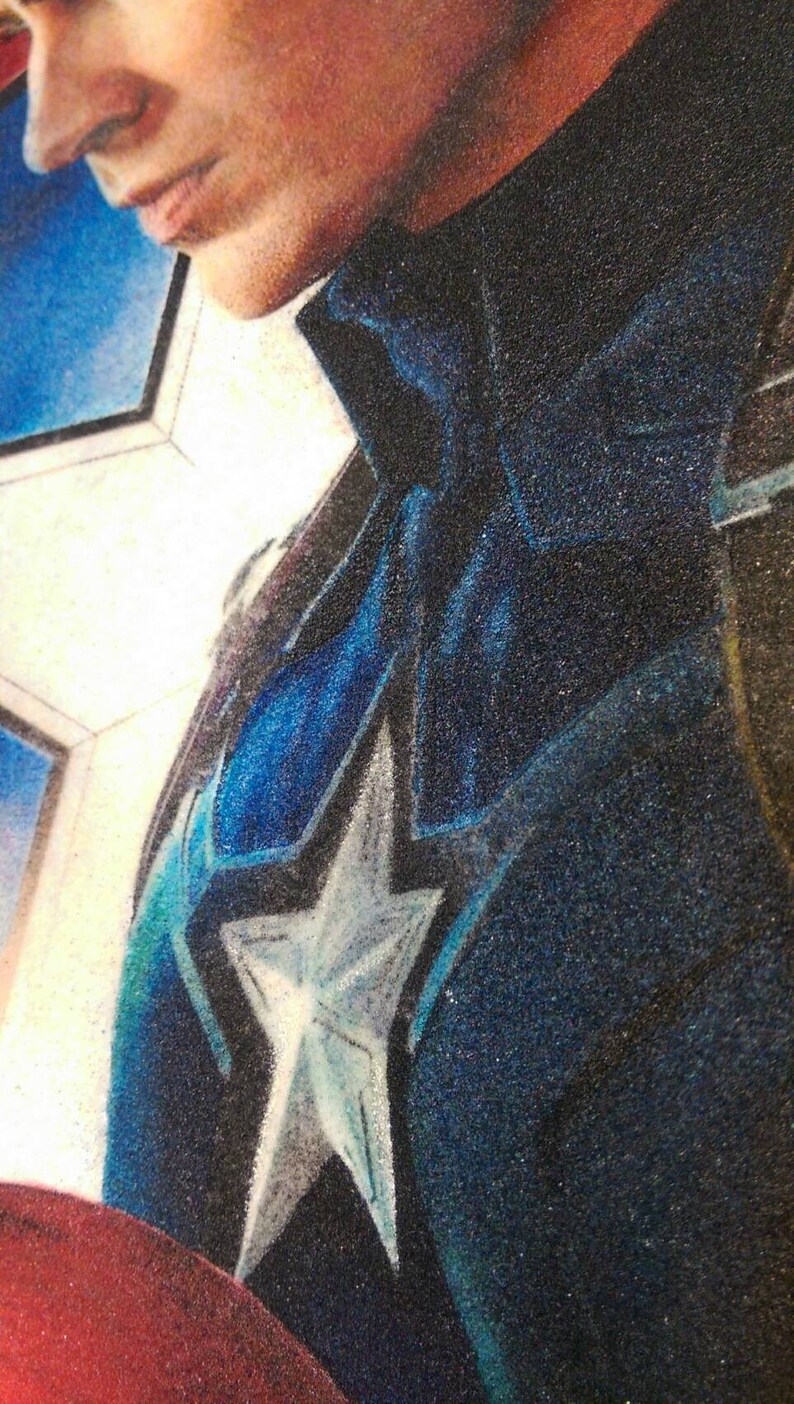 Marvel Avenger Captain America Sandpainting by Hands Original - Etsy