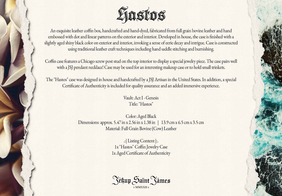 Leather Coffin Box: Handcrafted Aged Black Hand Embossed Linear ...