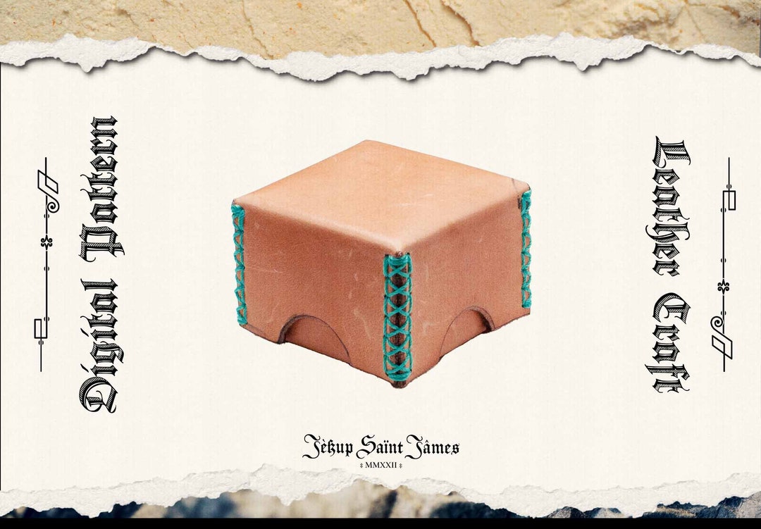 Leather Digital Sewing Pattern: Square Gift Box Case Decor Printable ...