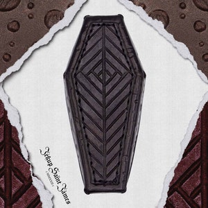 Leather Coffin Box: Handcrafted Aged Black Hand Embossed Linear ...