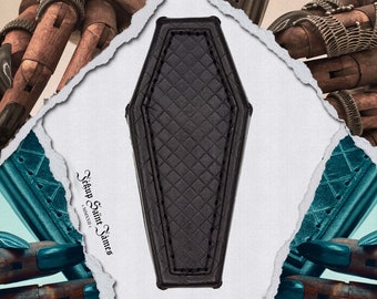 Leather Coffin Box: Handcrafted Aged Black Hand Embossed Linear ...