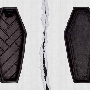 Leather Coffin Box: Handcrafted Aged Black Hand Embossed Linear ...