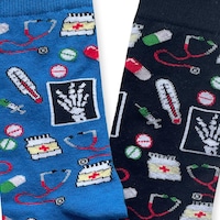 Medical Print Socks, 3D Sublimation Socks Doctor Nurse Pharmacy Pattern ...