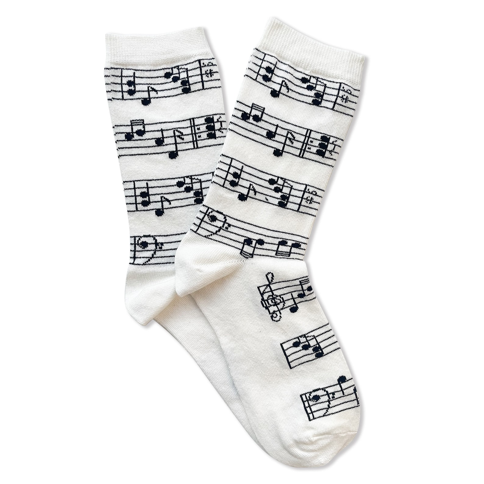 Musical Note Design Socks: White and Black Soft Cotton Footwear, Men’s ...