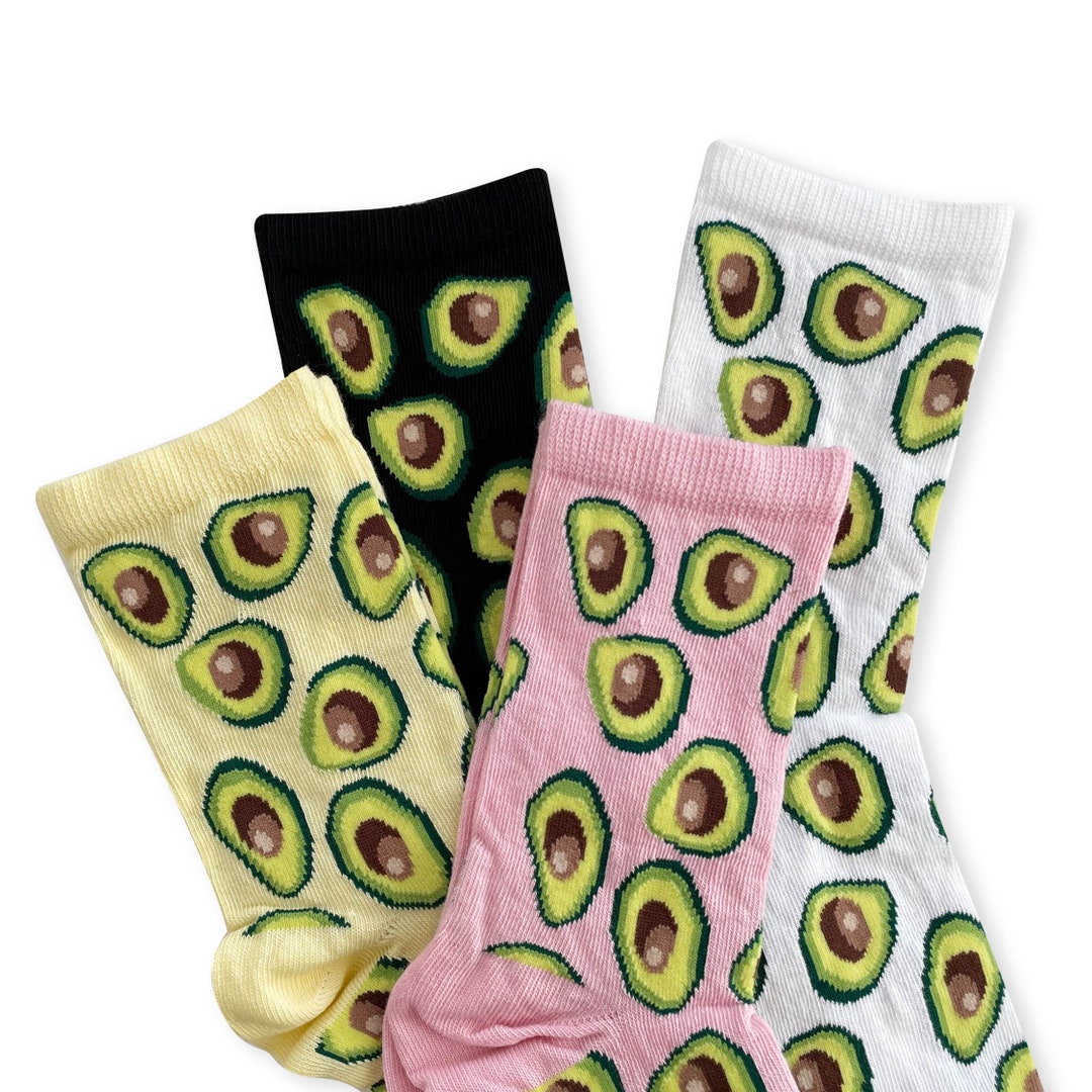 Avocado Socks, Fruit Design Socks, Avocado Gift, Trend Socks, Stylish ...