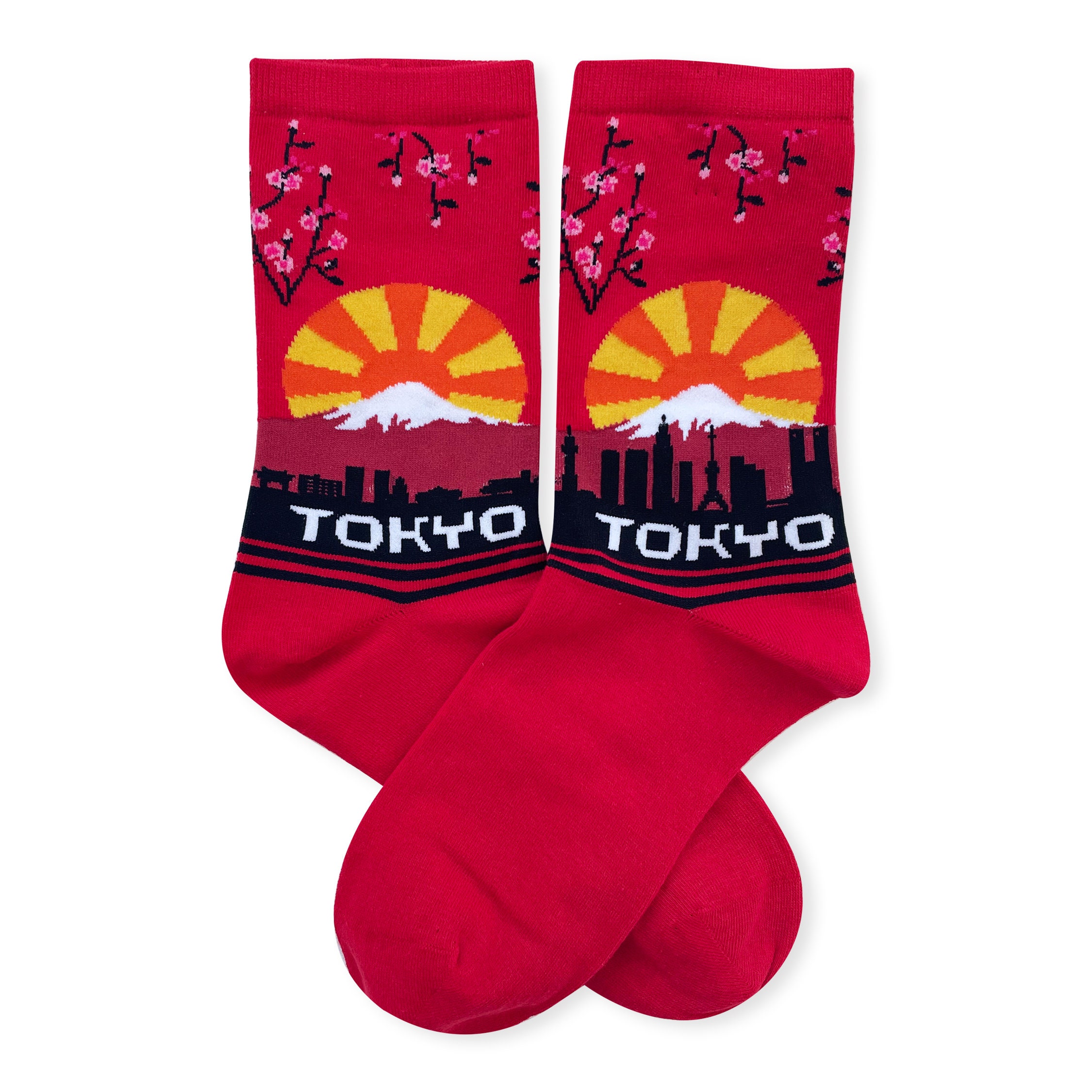 Tokyo Socks, Stylish Tokyo Socks, Sakura Design Socks, Tokyo Sunset ...
