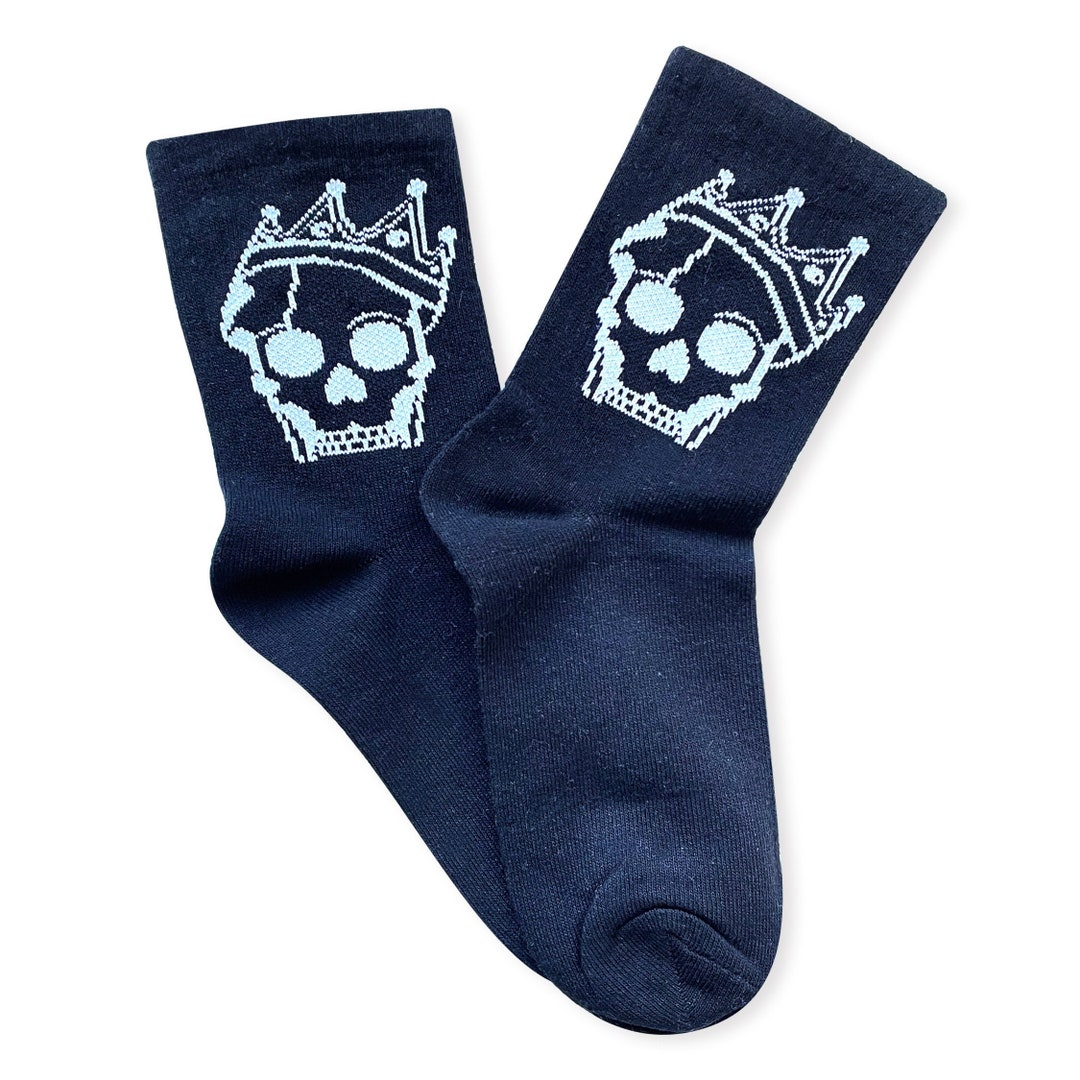 King Skull Socks Skull With Crown Socks Crown Skull Socks - Etsy