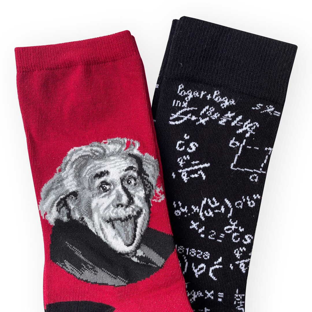 Einstein Socks, Einstein Tongue Socks, Formula Socks, Physicist Gift ...