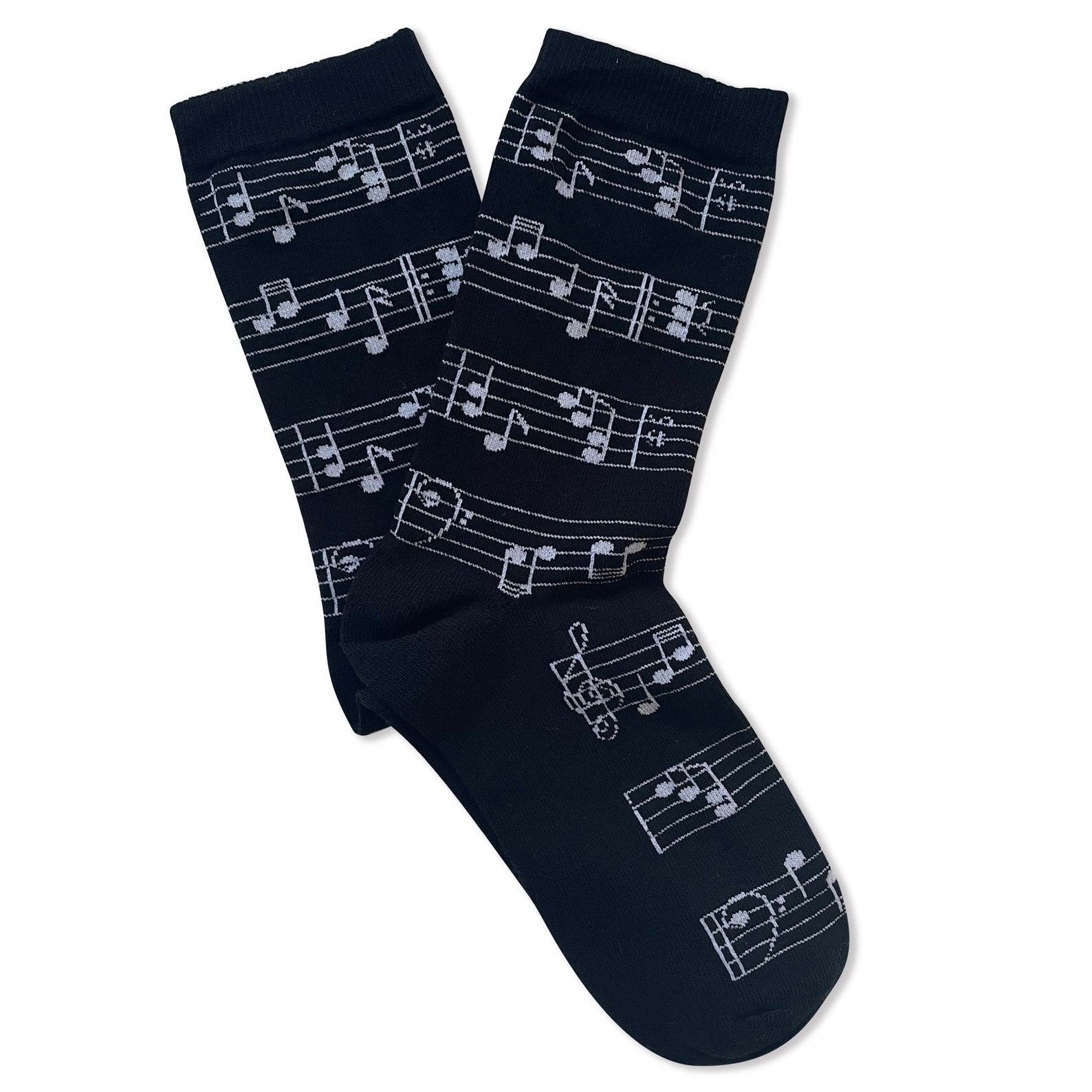 Musical Note Design Socks: White and Black Soft Cotton Footwear, Men’s ...