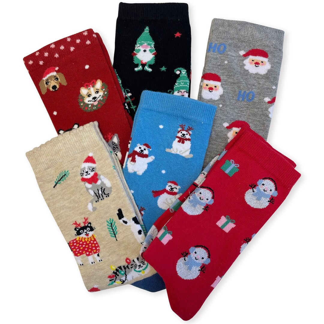 Pretty Christmas Socks, Cute New Year Socks, Christmas Gift for Her ...