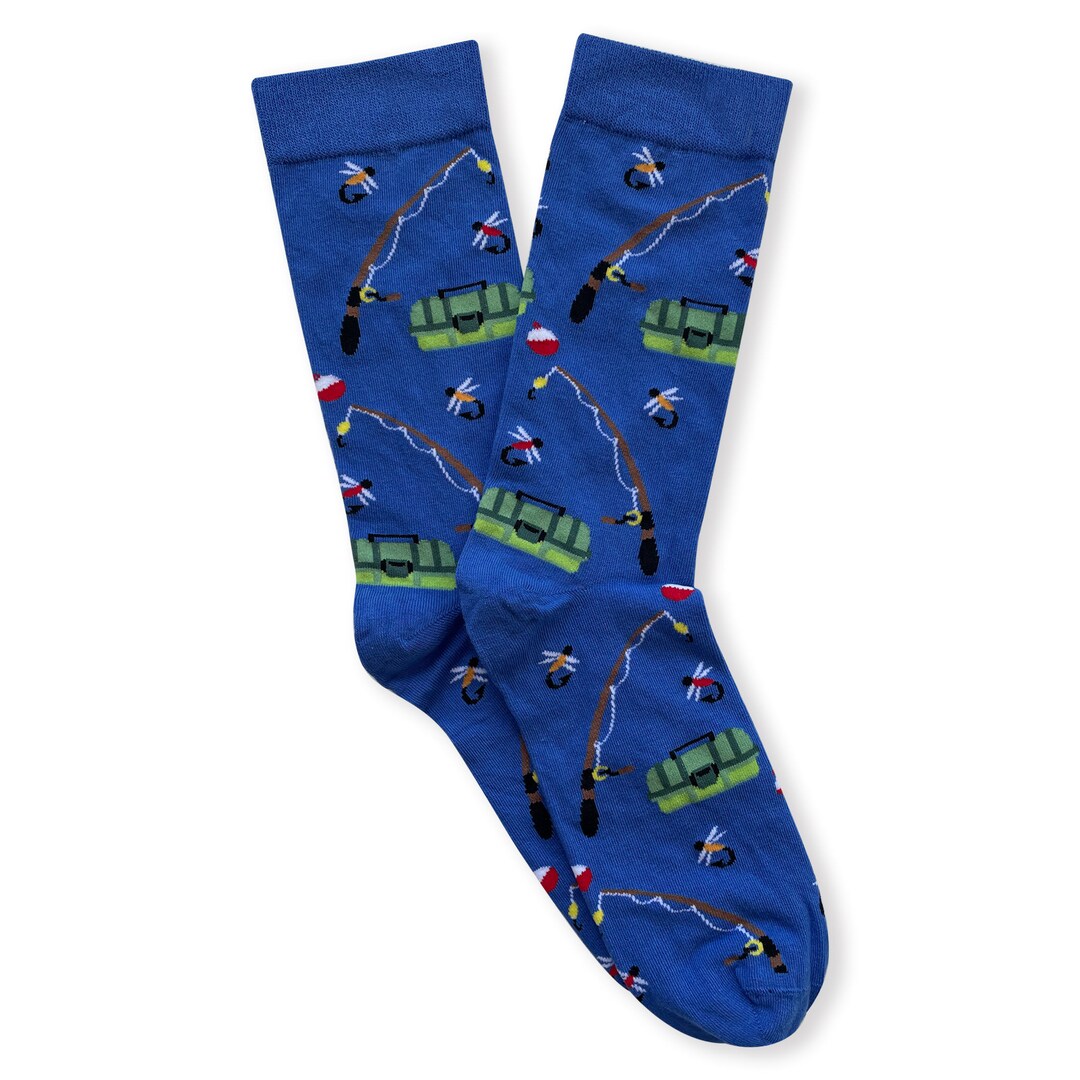 Fishing Theme Socks, Fisherman Socks, Fishing Gift, Camper Gifts, Fish ...