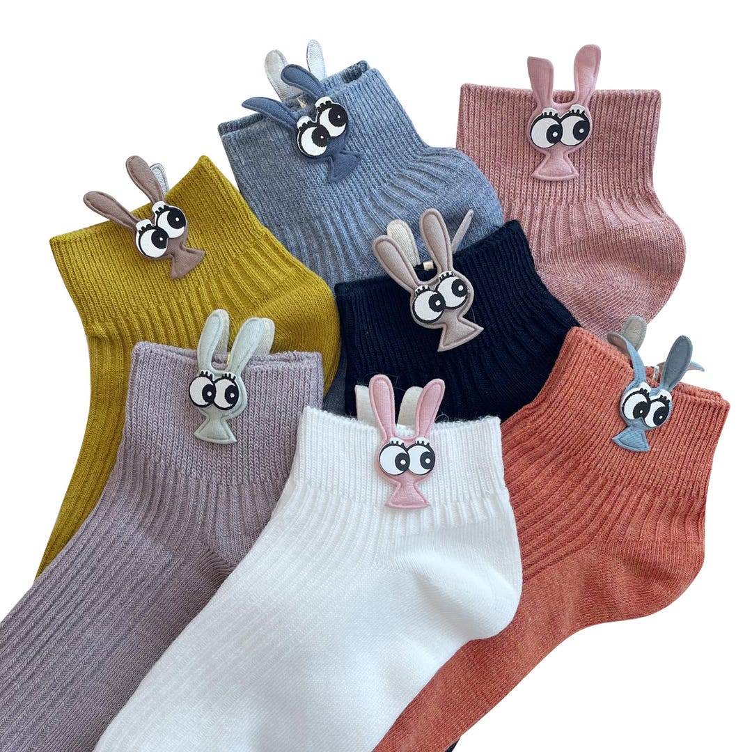 Funny Rabbit Socks, Bunny Socks, Rabbit Ankle Socks, Cute Socks, Low ...