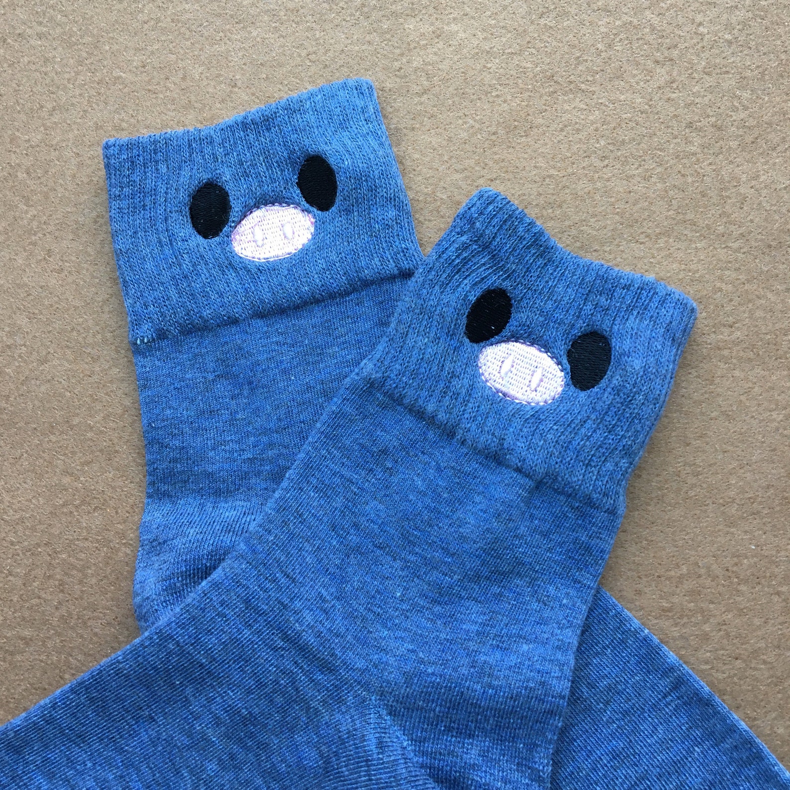 Cute Pig Socks Pig Embroidery Socks Animal Socks Farm | Etsy