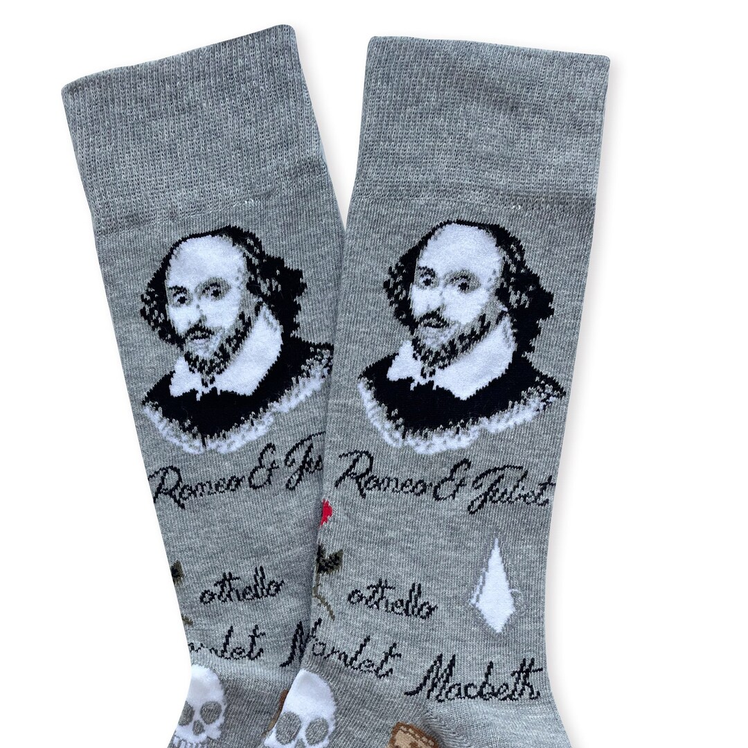 Shakespeare Socks, Shakespeare Design Socks, Shakespeare Gift, Theatre ...