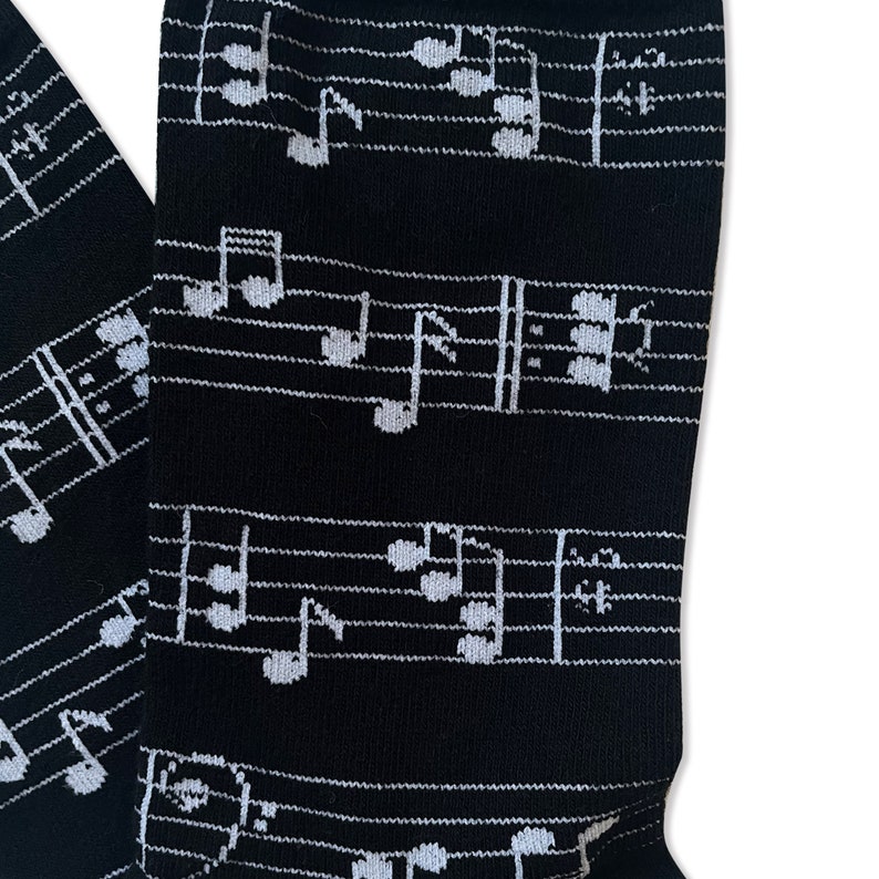 Musical Note Design Socks: White and Black Soft Cotton Footwear, Men’s ...