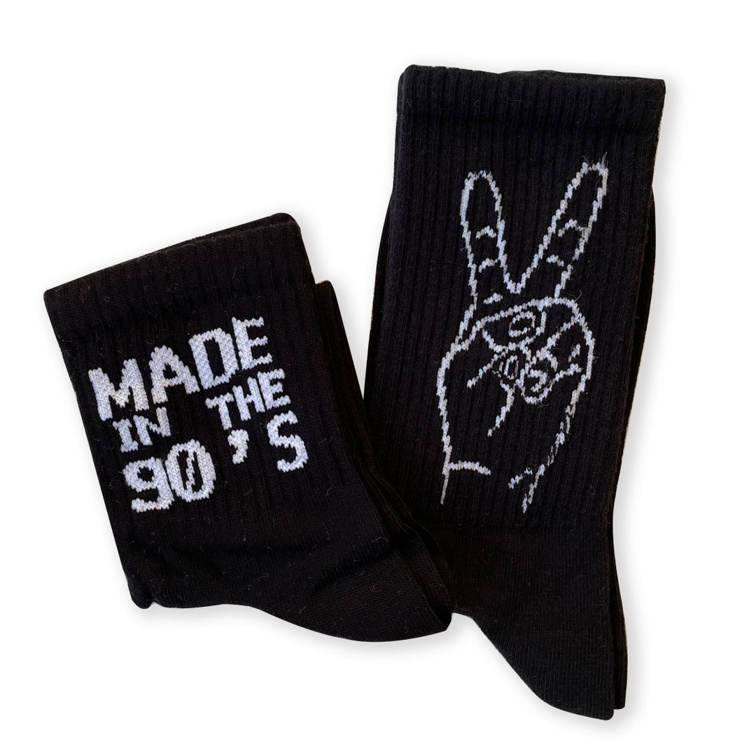 Made in the 90's, Slogan Socks, Peace Socks, Unique Socks, Mood Socks ...