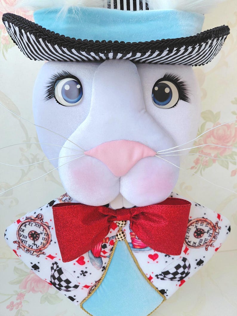 Whimsical Bunny Wreath Attachment, Mad Hatter Easter Decor - Etsy