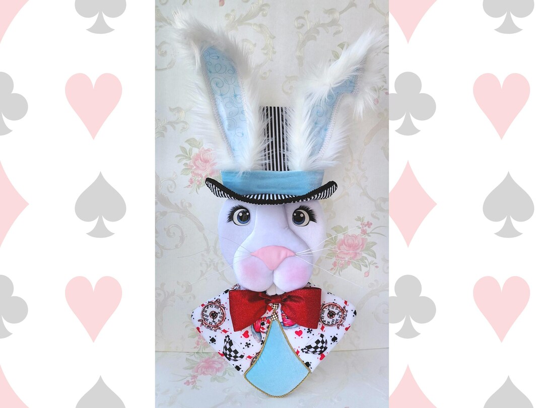 Whimsical Bunny Wreath Attachment, Mad Hatter Easter Decor - Etsy