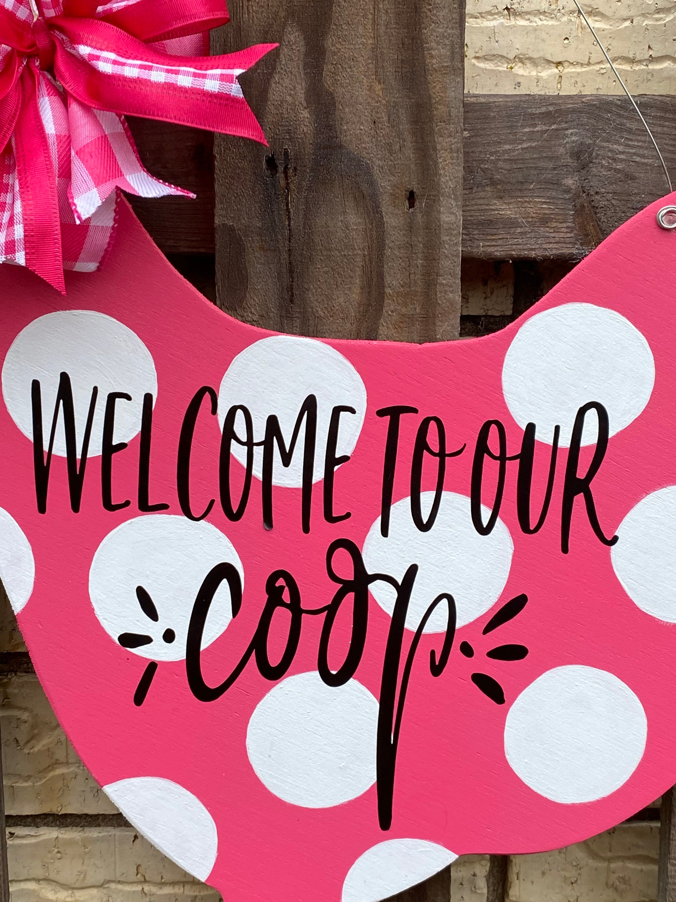 Chicken Decor Chicken Sign Welcome to Our Coop Sign Door | Etsy