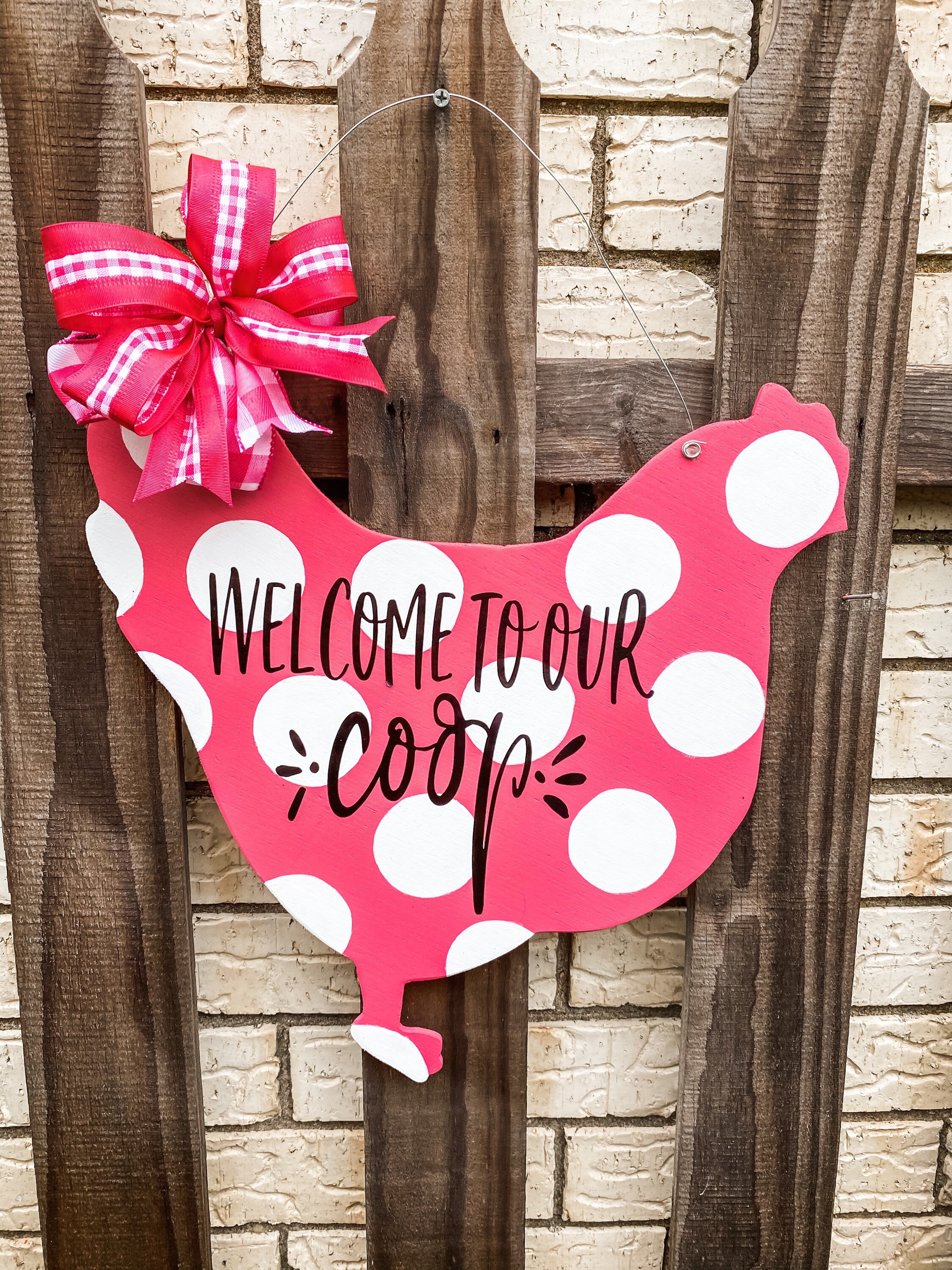 Chicken Decor Chicken Sign Welcome to Our Coop Sign Door | Etsy