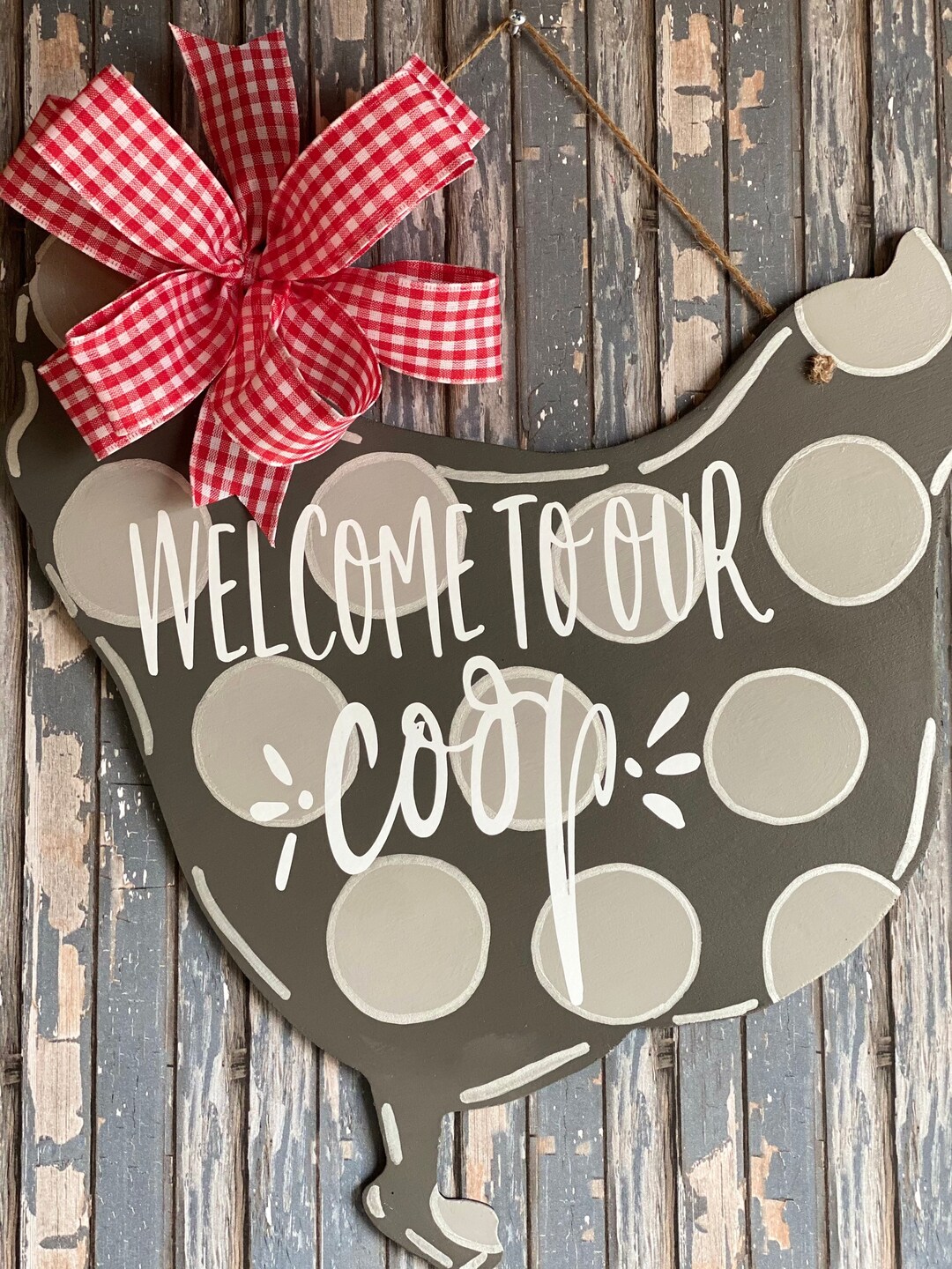 Chicken Decor Chicken Sign Welcome to Our Coop Sign Door - Etsy