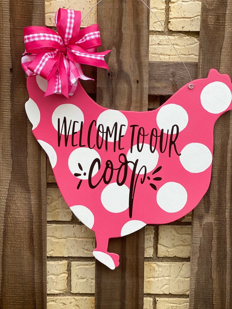 Chicken Decor Chicken Sign Welcome to Our Coop Sign Door | Etsy