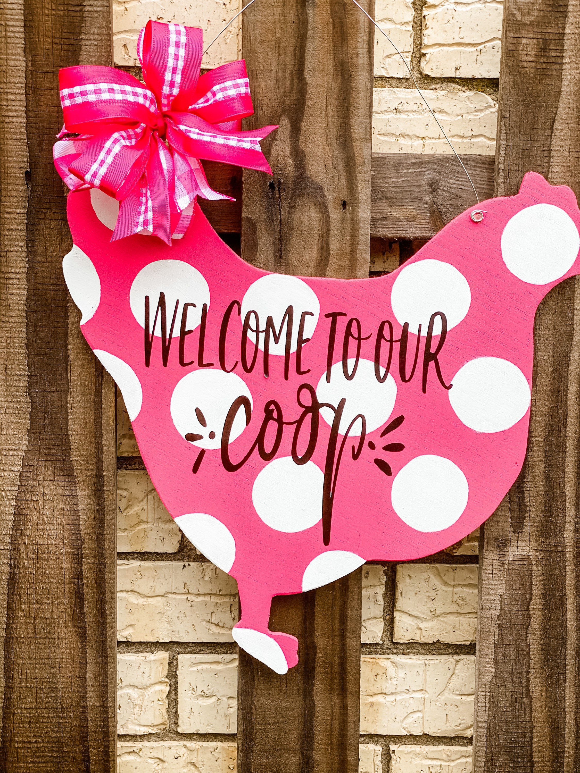 Chicken Decor Chicken Sign Welcome to Our Coop Sign Door | Etsy