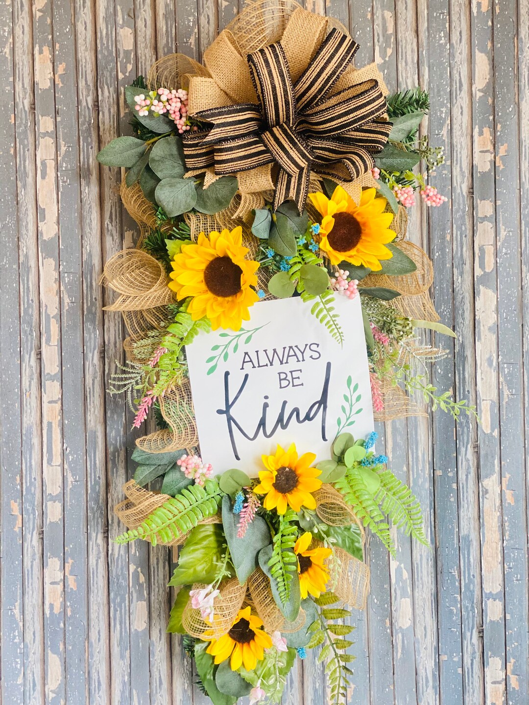 Sunflower Swag Sunflower Wreath Summer Wreath Front Door - Etsy