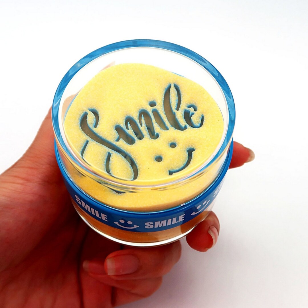 Smile/i Am Okay Sand Messages, Round Sand Paper Weight, Flip Over to ...