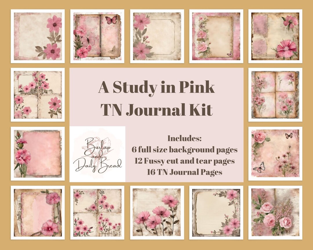 A Study in Pink TN Journal Digital Kit - Etsy