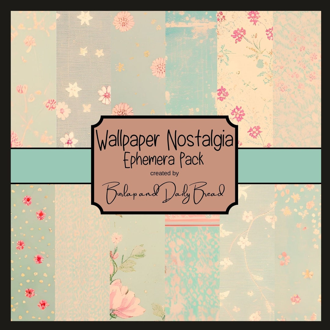 Wallpaper Nostalgia Ephemera - Etsy