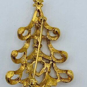 Monet Christmas Tree Brooch Gold Clear Green Red Blue Purple ...