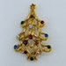 Monet Christmas Tree Brooch Gold Clear Green Red Blue Purple ...