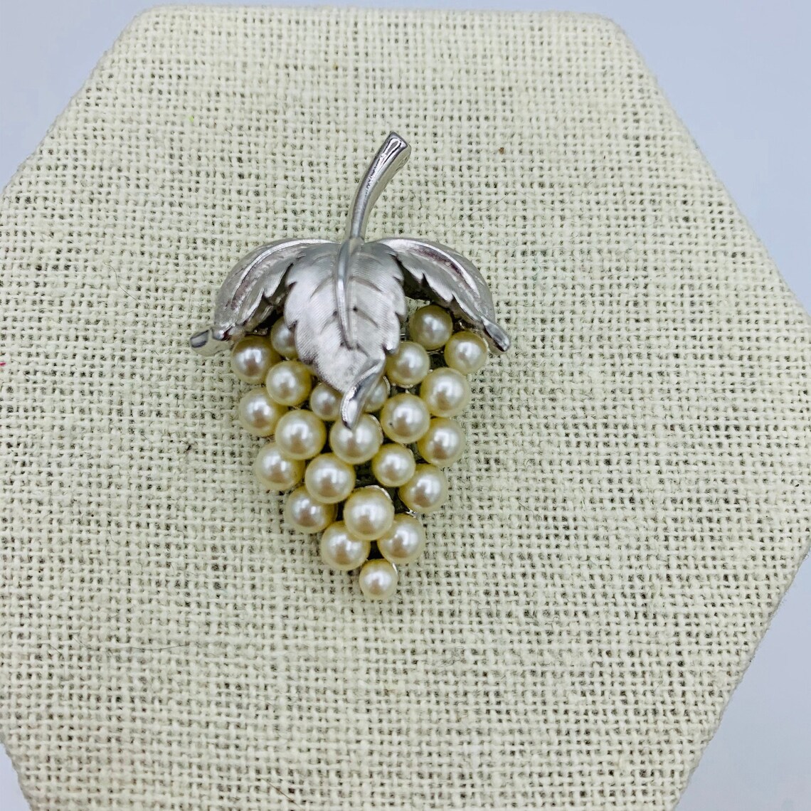 Trifari Silver Grape Cluster Brooch Pearl Vintage Signed 1960s - Etsy UK