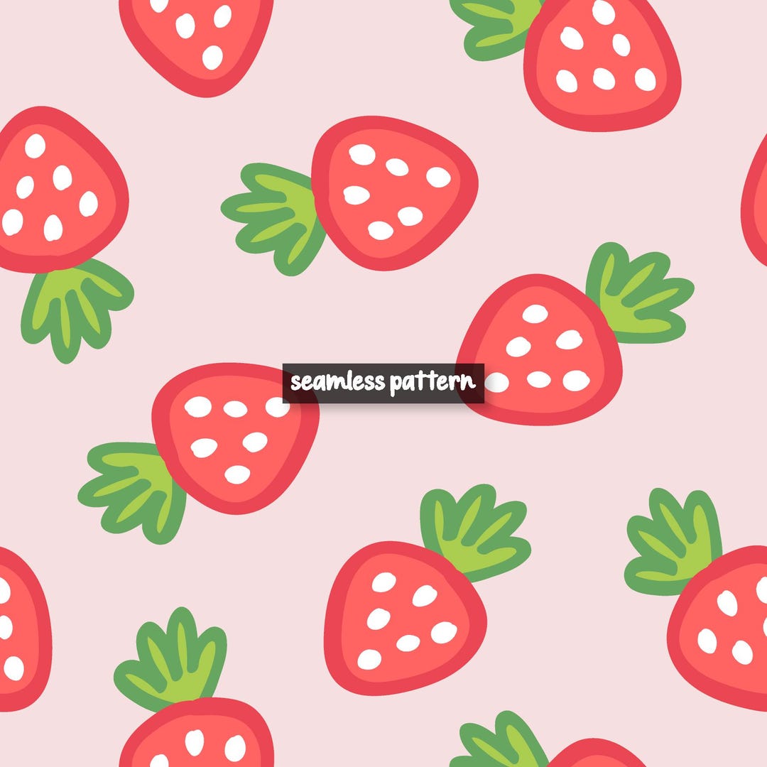 Strawberry Seamless Pattern, Repeat Fabric Design (digital Download) - Etsy